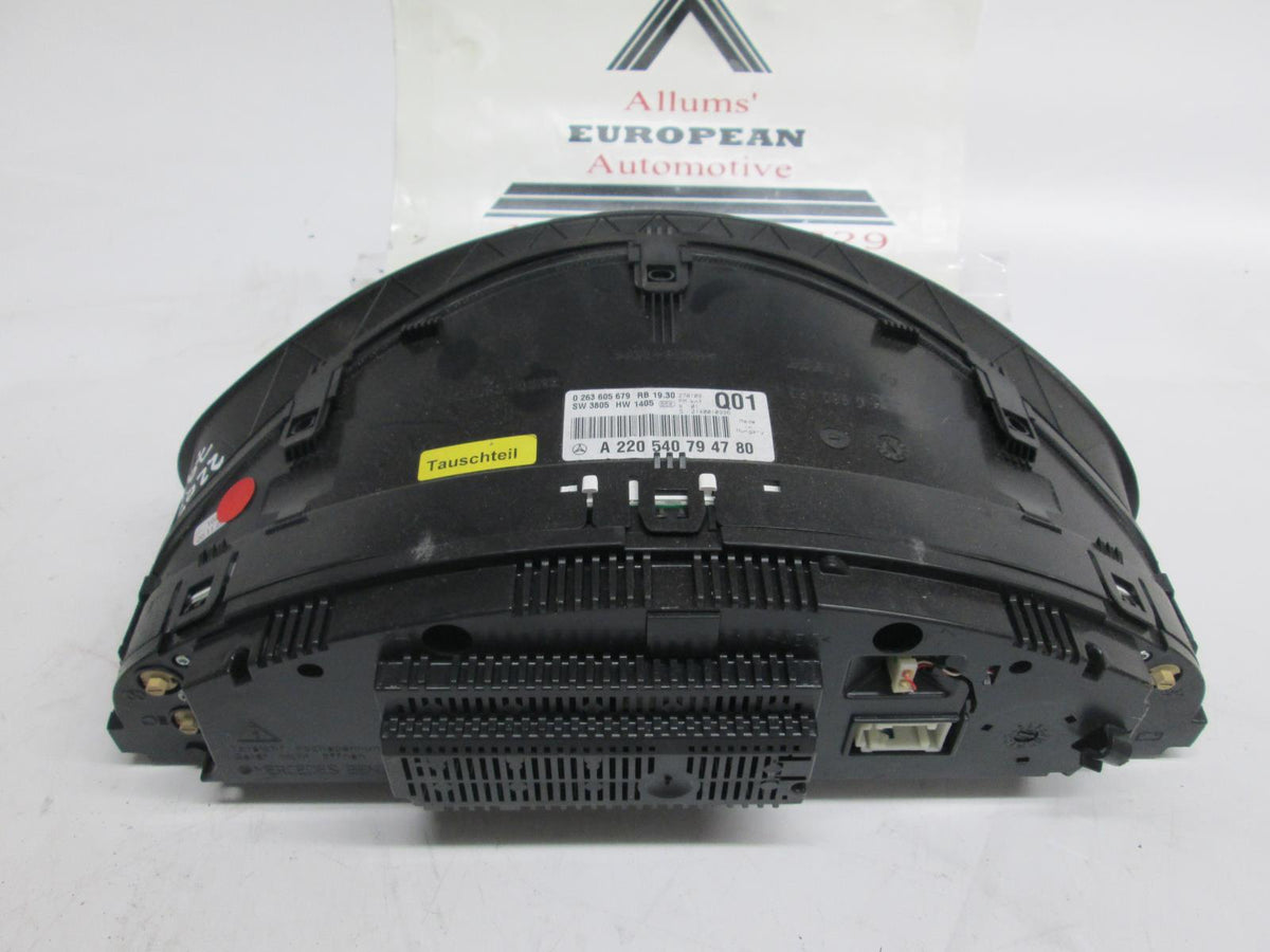 Mercedes W220 S class instrument cluster S500 S430 2205407947 – Allums ...