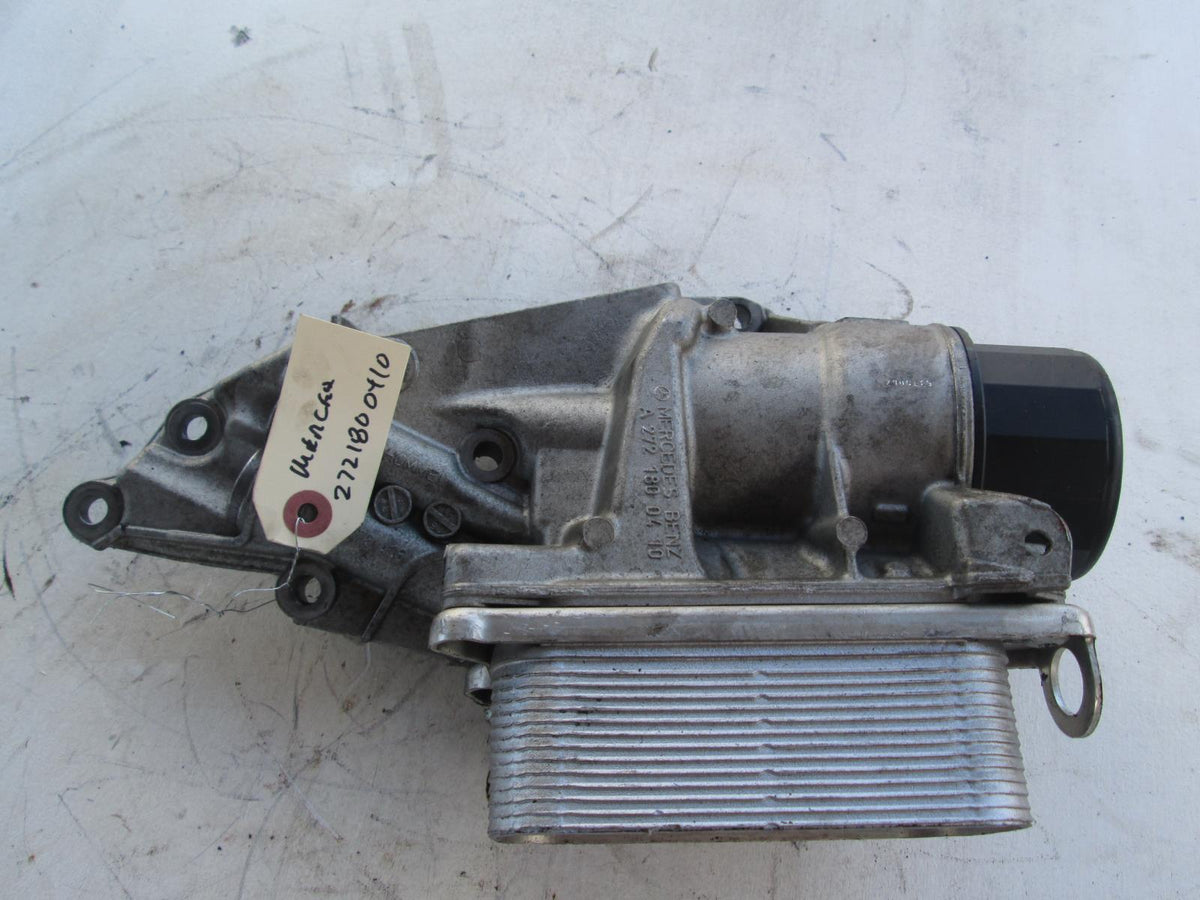 Mercedes M272 oil filter housing with cooler 2721800410 – Allums Imports