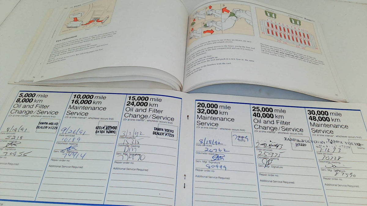 Volvo 740 Owner's Manual Records Book #034 (Circa 1990 USED) – Allums ...