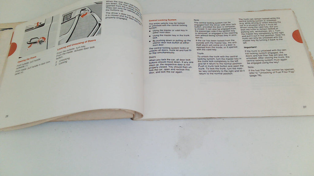 Mercedes Mid 1980's W124 Owner's Manual (USED) – Allums Imports
